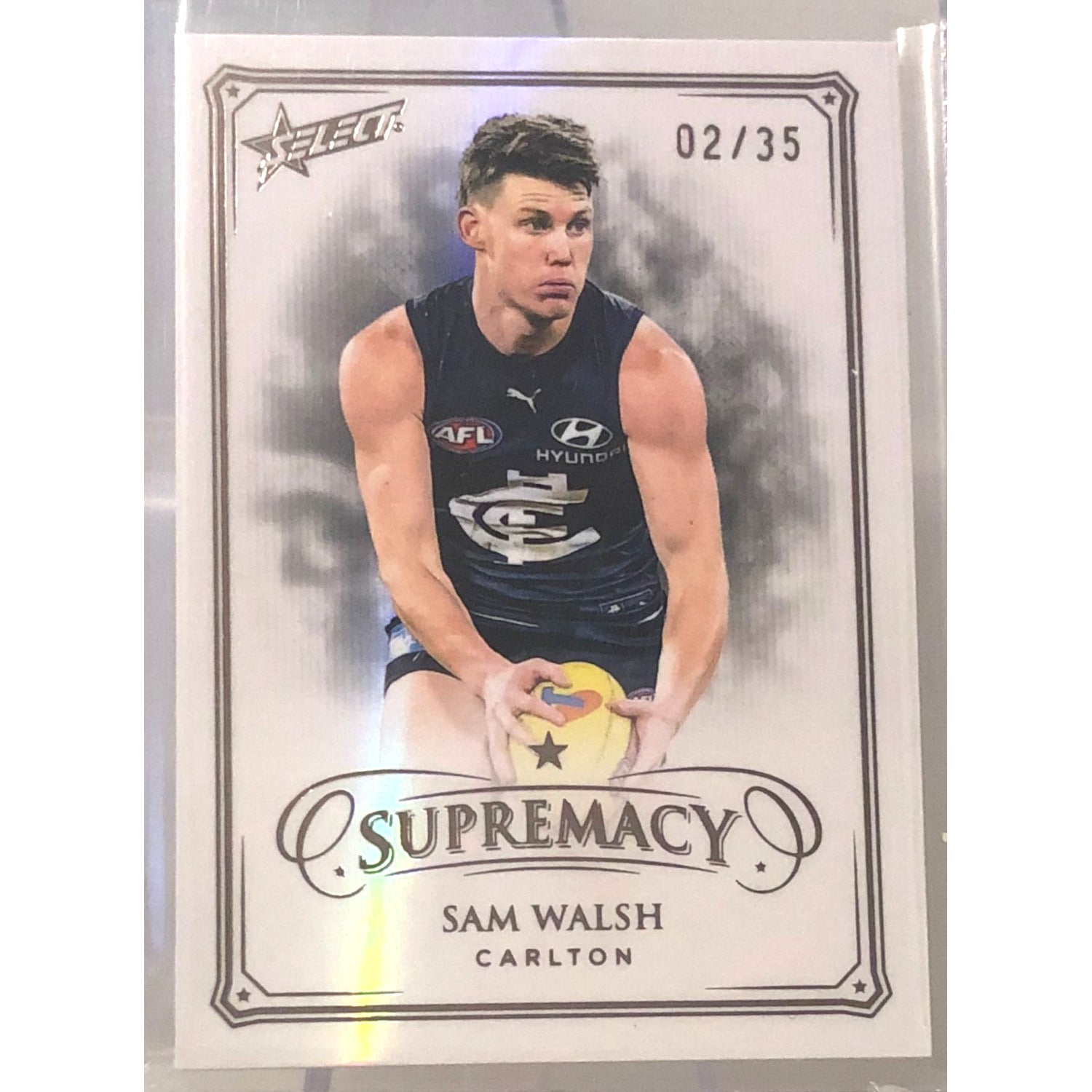 2024 SELECT AFL SUPREMACY Black Pearl Sam Walsh 02/35 LOW – Sports Card Store