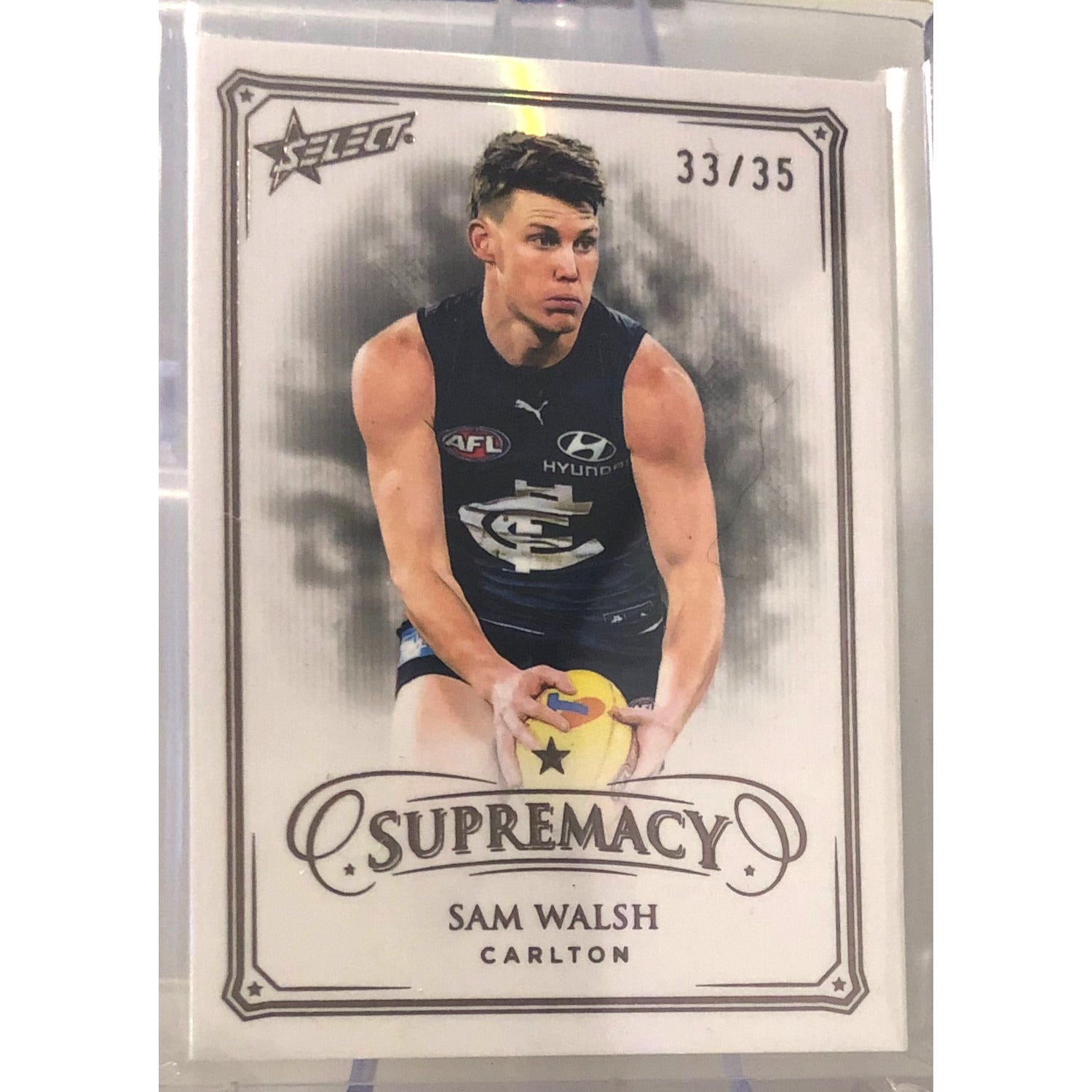 2024 SELECT AFL SUPREMACY Black Pearl Sam Walsh 33/35 – Sports Card Store
