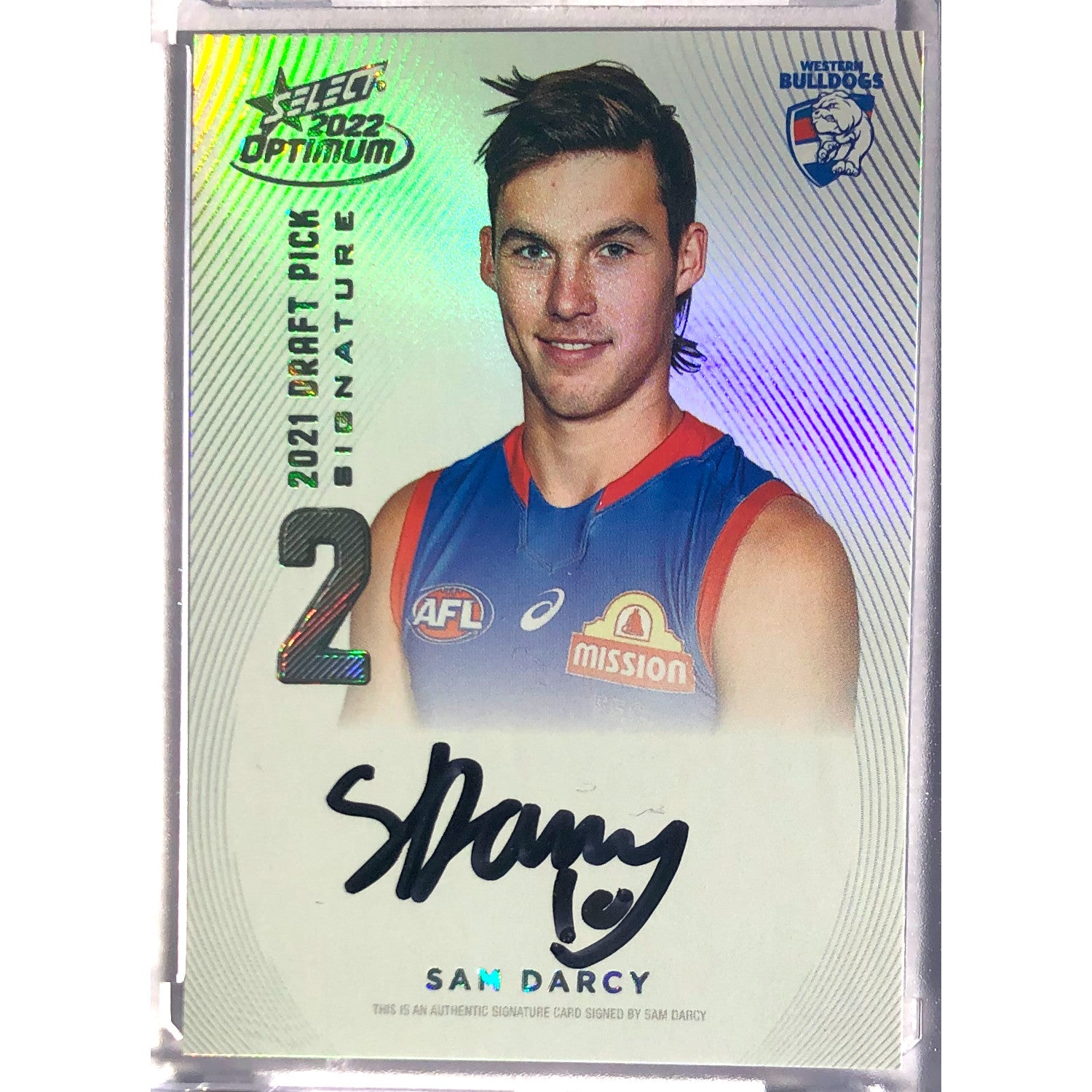 2022 SELECT AFL OPTIMUM Sam Darcy Platinum Draft Pick Signature DPS 17 ...